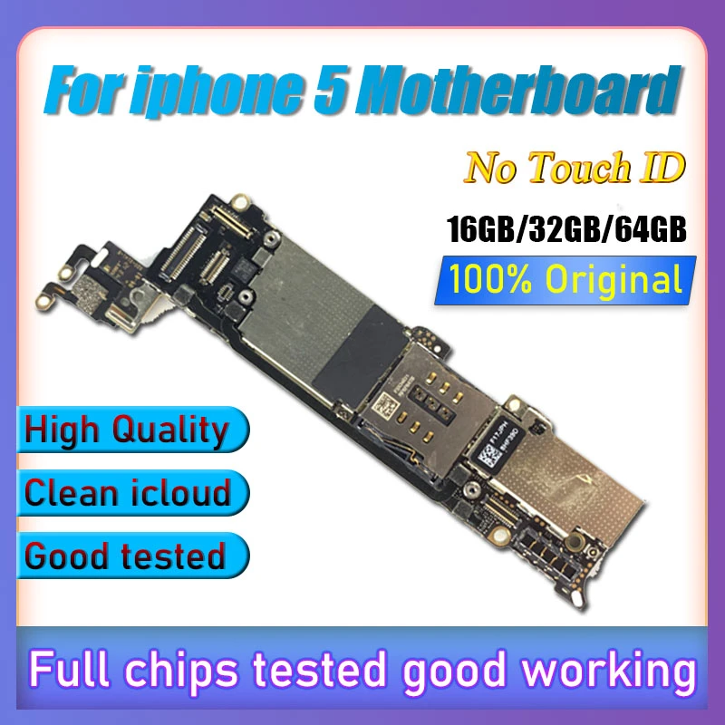 100% Original Motherboard For Iphone 5 16gb 32gb 64gb Full Unlocked ...