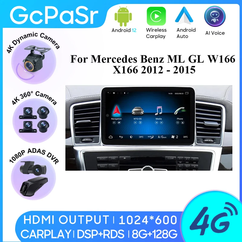 Car-Radio-Carplay-For-Mercedes-Benz-ML-GL-W166-X166-2012-2015 ...
