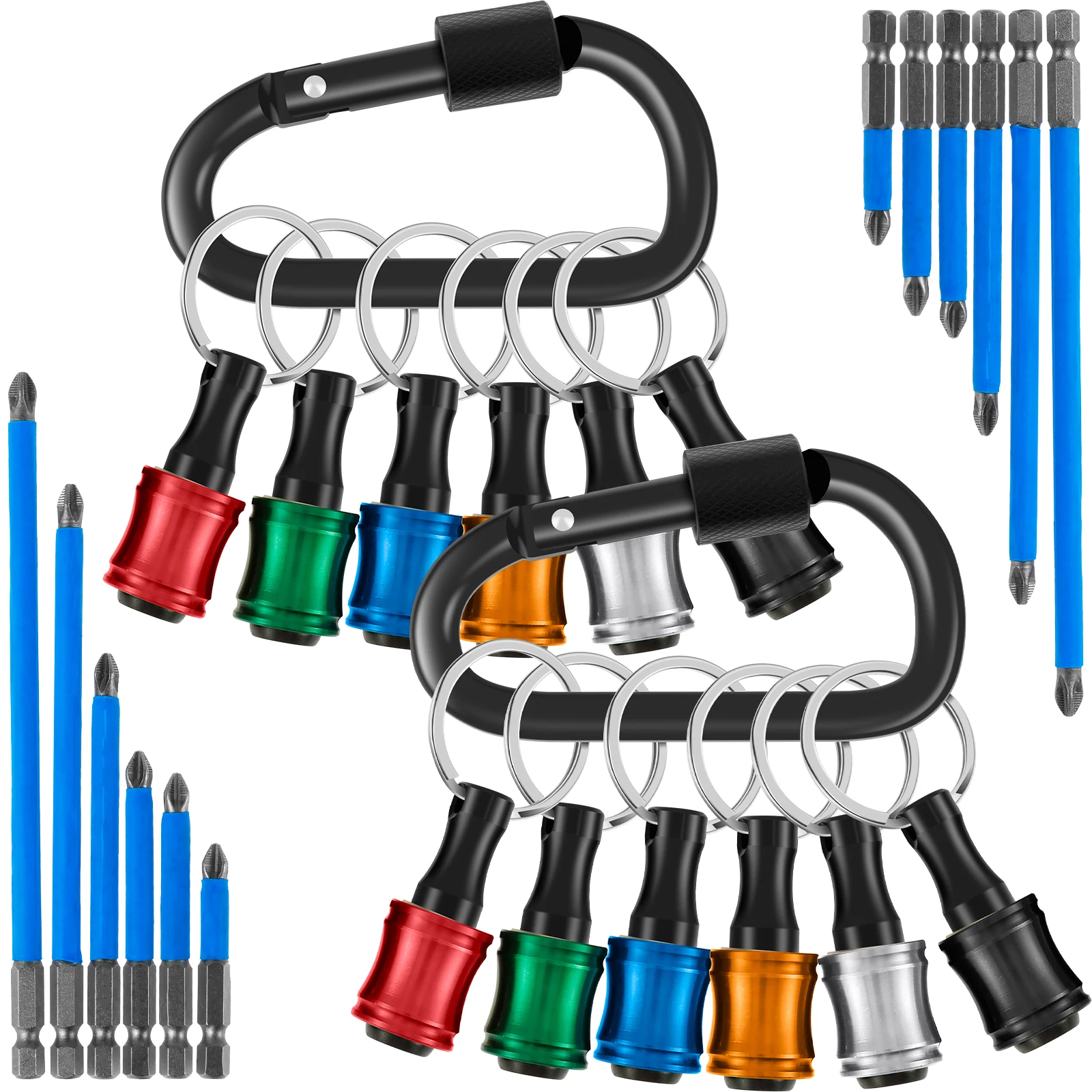 New-Screwdriver-Bit-Holder-Keychain-With-CarabinerHex-Shank-Screwdriver ...