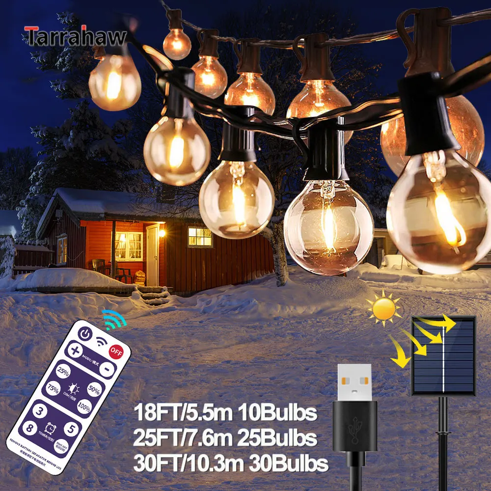 Guirnalda-de-luces-Led-solares-para-exteriores-iluminaci-n-colgante-de ...