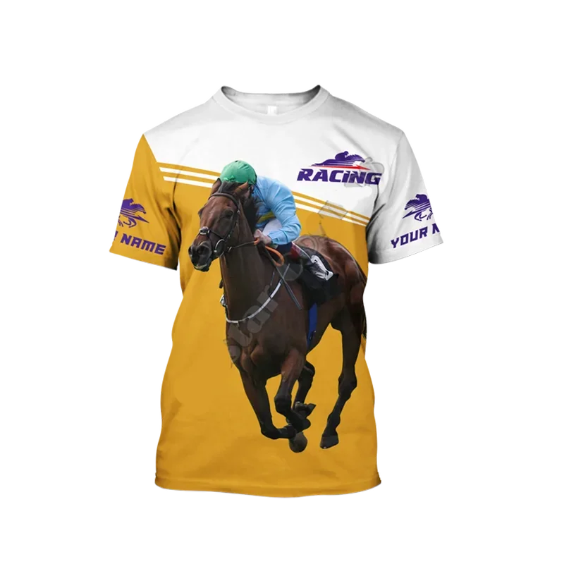 Horse-Racing-Pattern-3d-Printing-T-shirt-For-Men-Summer-Street-Horse ...