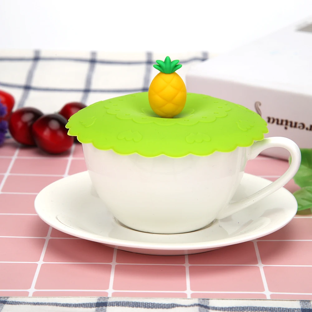 10cm Cup Lids Cute Cartoon Sealed Leakproof Lid Silicone Cup Cover Food ...