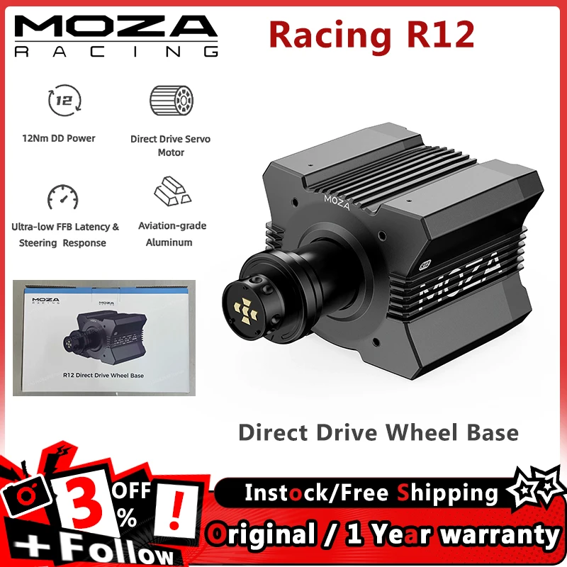 MOZA-Racing-R12-Wheel-Base-Lightweight-Design-12-N-M-Torque-Direct ...