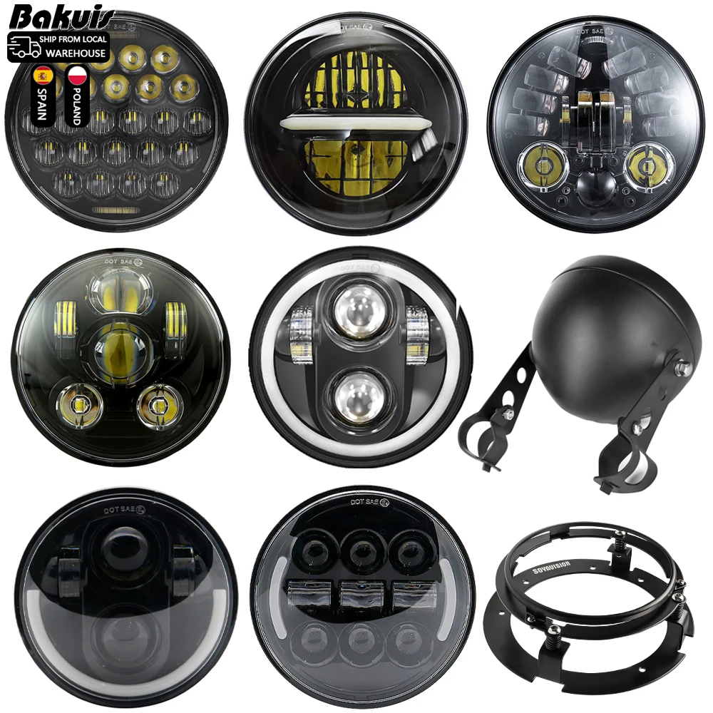 Car-Motorcycle-5-75-Inch-LED-Headlight-For-Harley-Sportster-Iron-883 ...