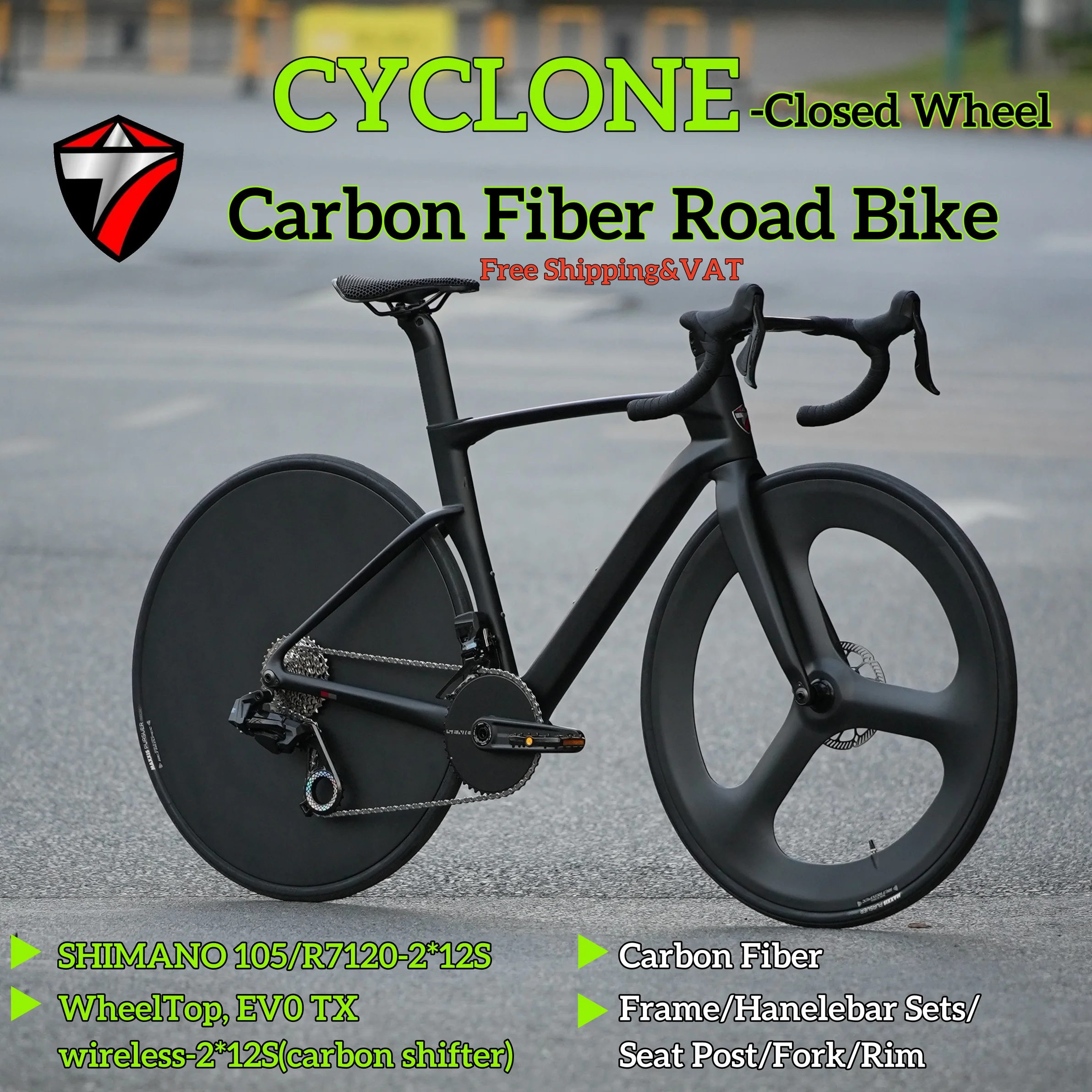 TWITTER CYCLONE EVO-24S Wireless Road Bike Closed Wheel Carbon R7120 ...