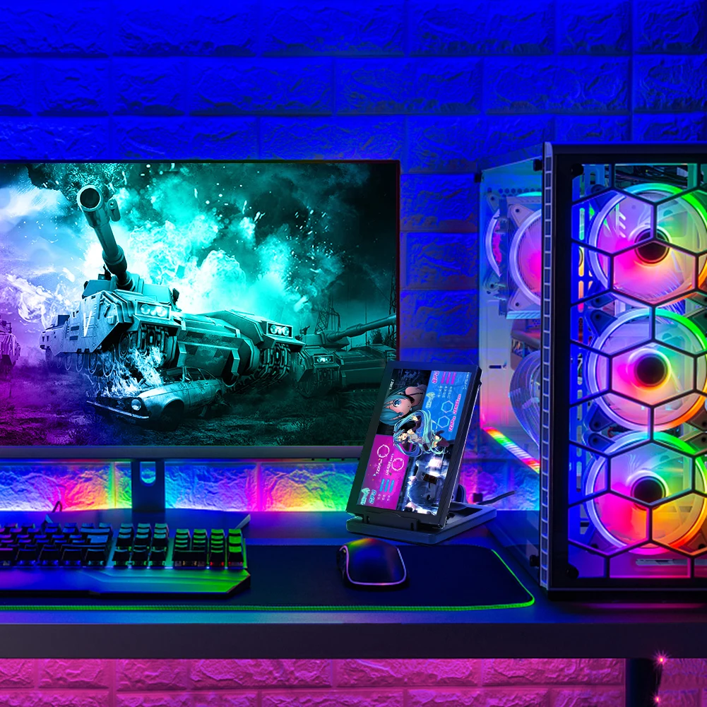 5 Polegada ips monitor do computador 360 graus de rotação usb ...