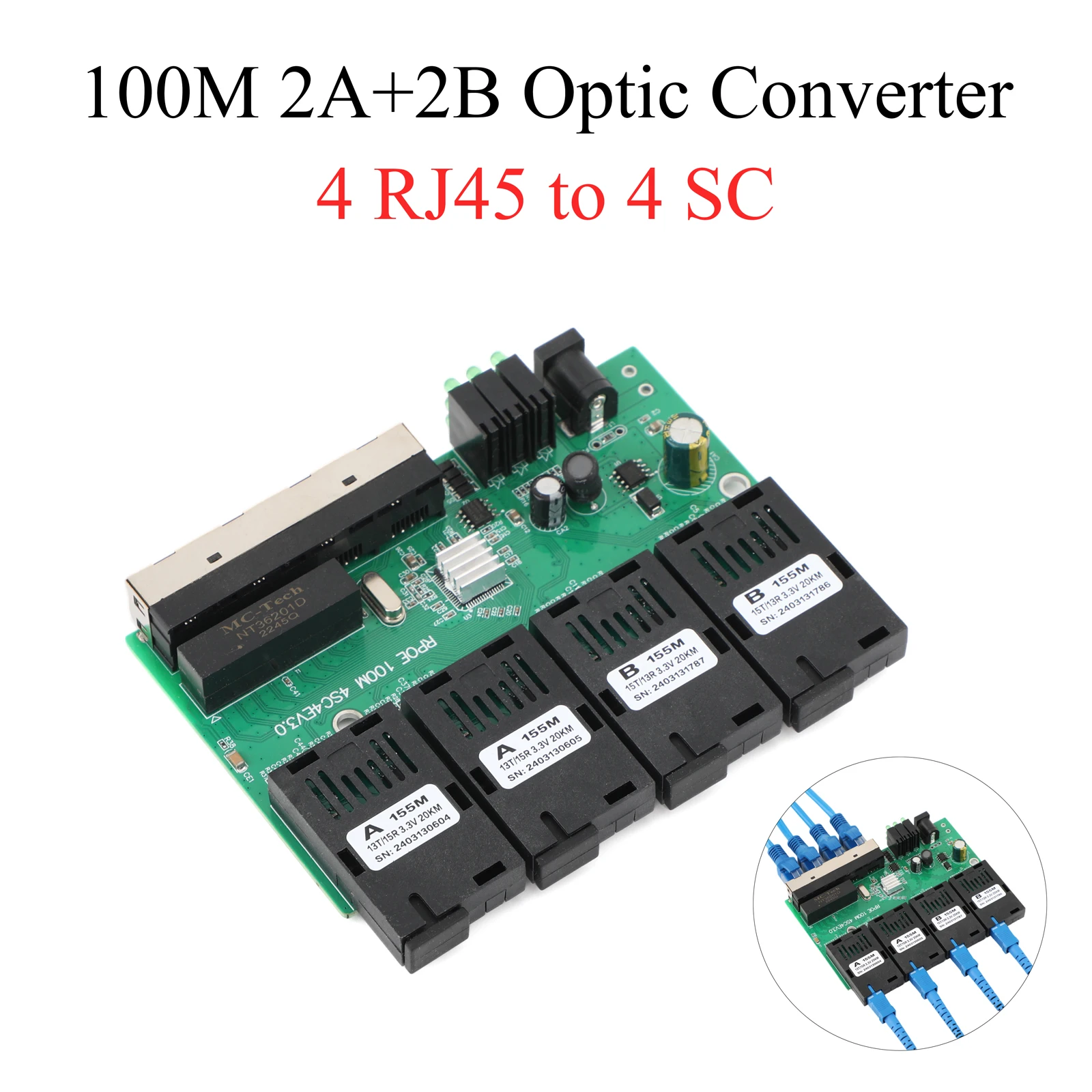 10M-100M-Optic-Media-Converter-4RJ45-to-4SC-2A-2B-Fiber-Optic-Connector ...