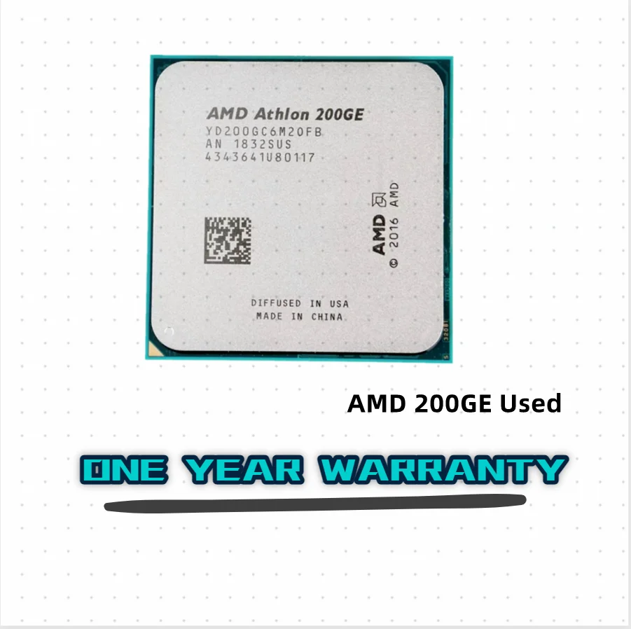 AMD Athlon 200GE X2 200GE CPU Processador 3.2 GHz Dual Core Quad Thread YD200GC6M2OFB ...