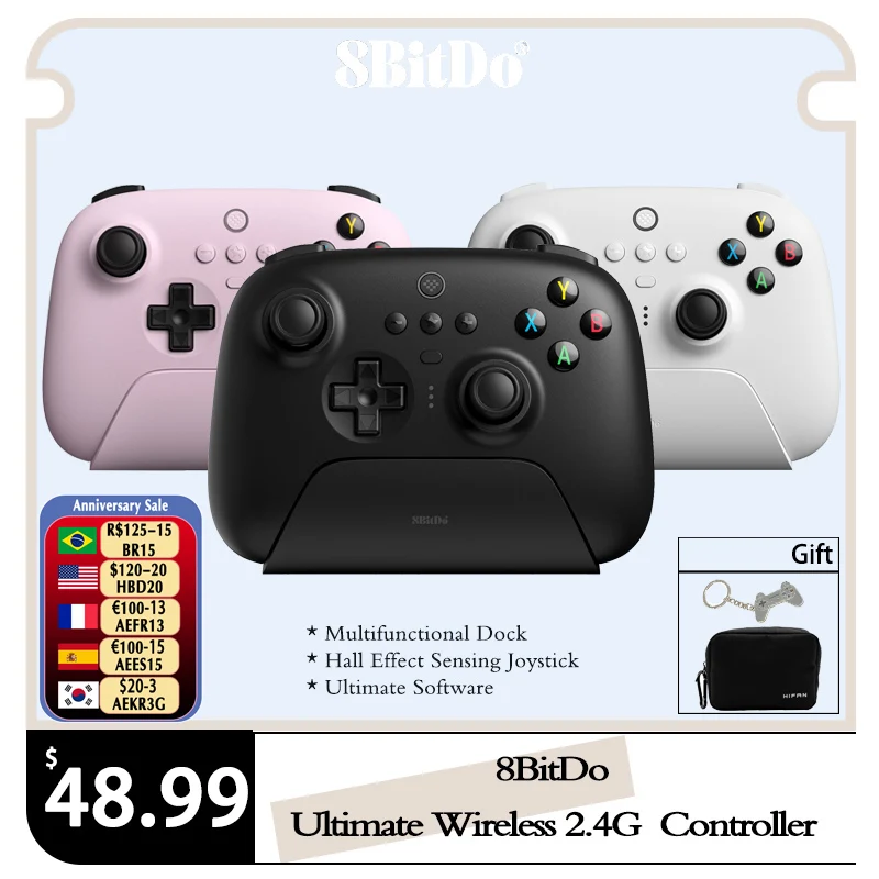 8BitDo Ultimate Wireless 2.4G Gaming Controller with Charging Dock 2.4g ...