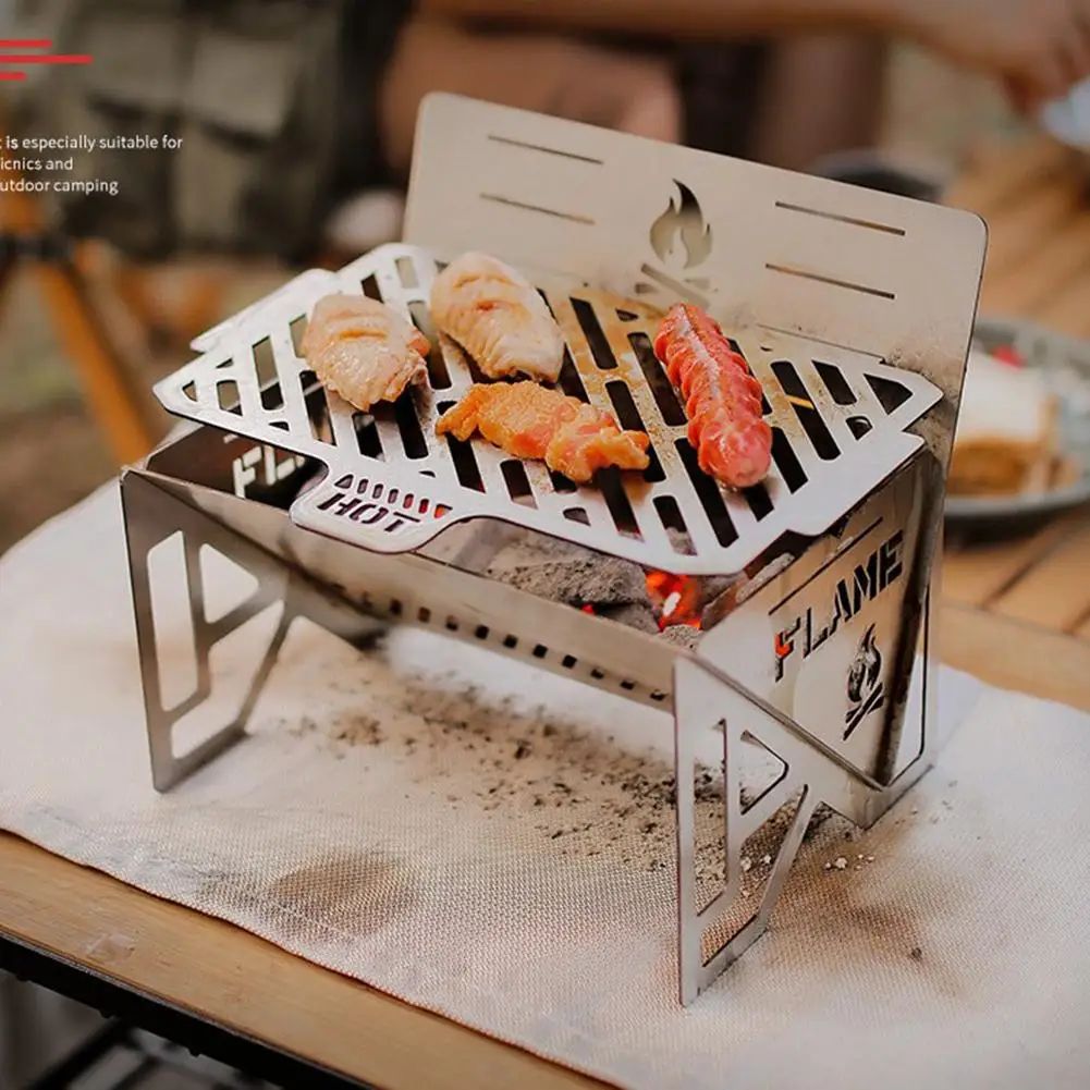 Outdoor Camping Stove Grill Folding Bbq Stoves | Barbeque Grill Outdoor Portable - Outdoor Stove ...