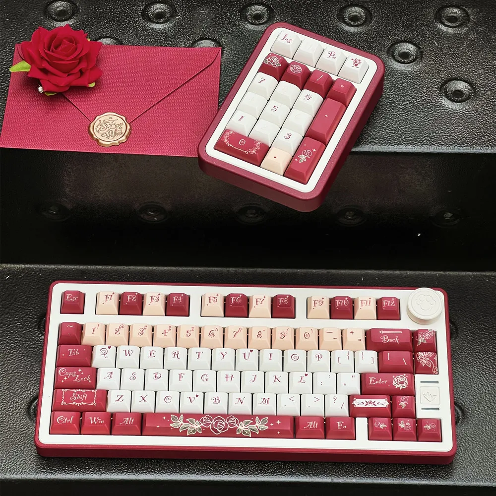 Keycap-Rosa-Vermelha-para-Gateron-Outemu-Conjuntos-de-Teclado-DIY ...