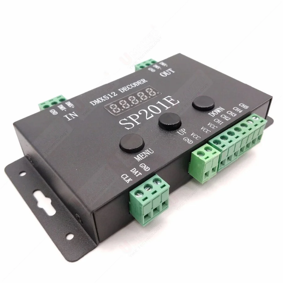 1pc SP201E DMX512 LED Decoder Controller 5CH PWM SPI Pixel LED Light ...