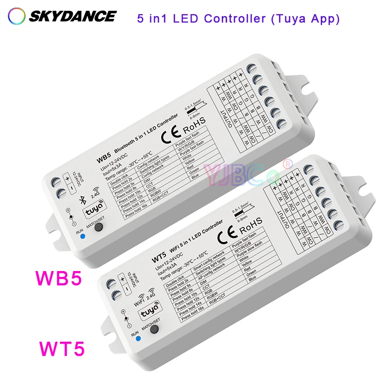Controlador de luces LED WT5 WiFi / WB5 compatible con Bluetooth, RGB ...