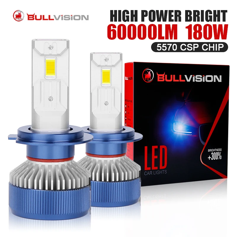 Bullvision-H7-LED-Canbus-Car-Headlights-Bulbs-30000LM-180W-H4-H1-HB3 ...