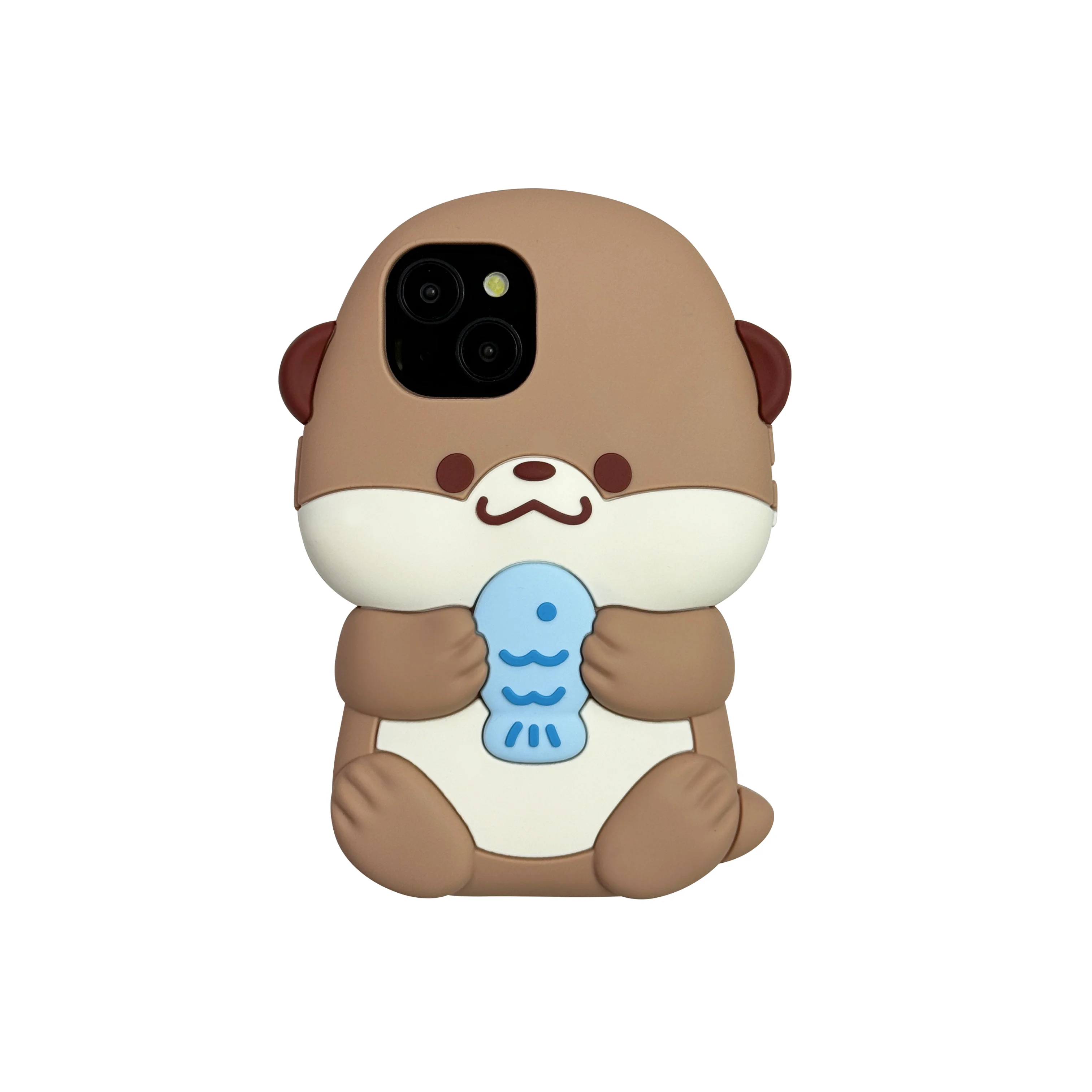 Bonita-nutria-de-silicona-3D-adecuada-para-iPhone-15-nueva-funda-de-tel ...