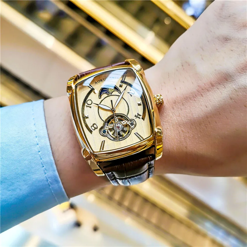 Rectangular Automatic Mens Watches | Rectangular Watch Mechanical ...