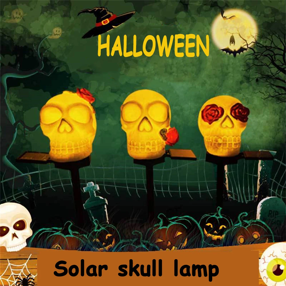 LED-Skull-Head-Stakes-Lights-Solar-Powered-Pathway-Lights-Halloween ...