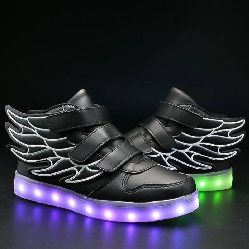 UncleJerry Kids Light up Shoes with wing Children Led Shoes Boys Girls ...
