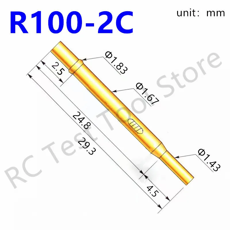 20-100PCS-R100-2C-Test-Pin-P100-B-Receptacle-Brass-Tube-Needle-Sleeve ...
