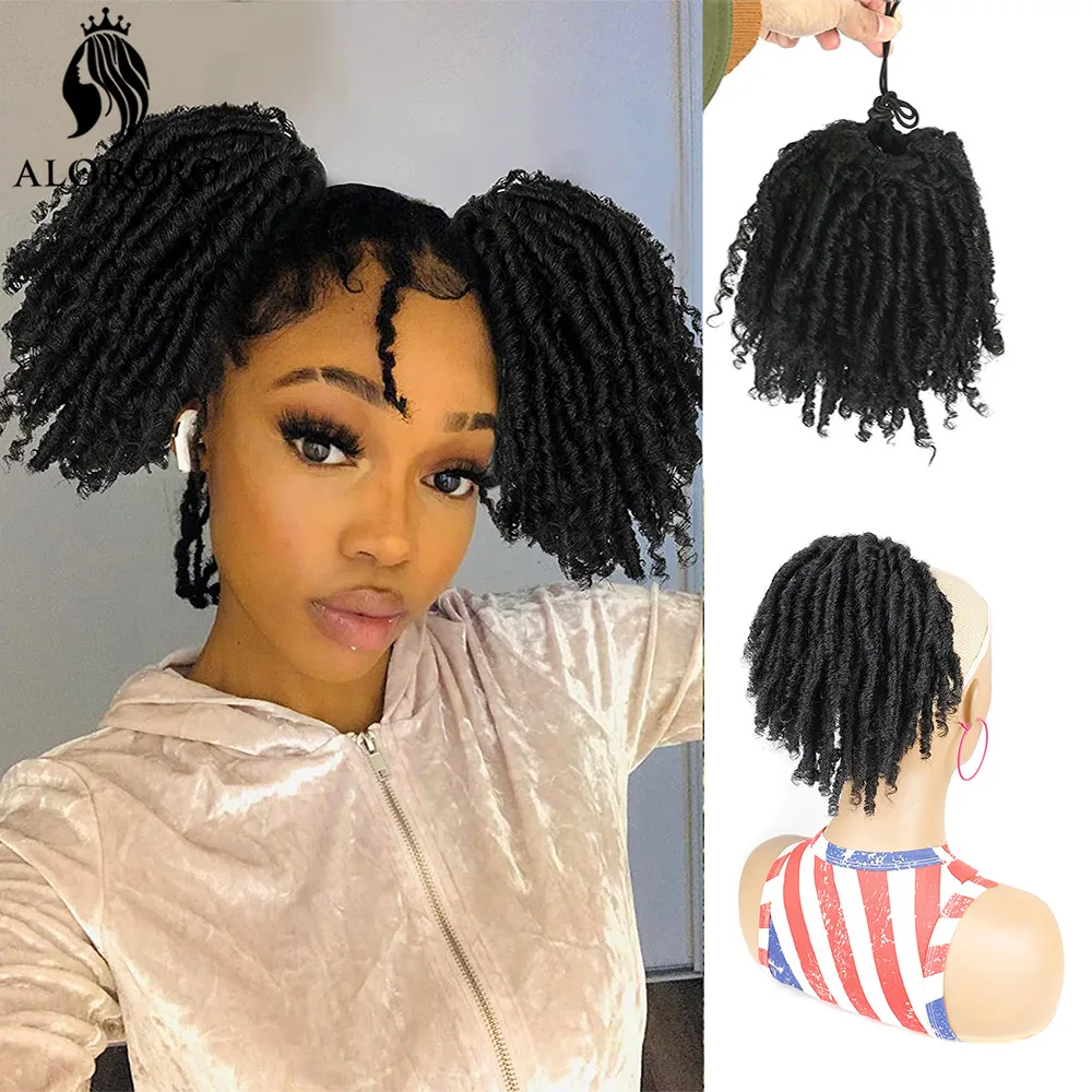 Short-Dreadlock-Ponytail-Goddess-Faux-Locs-Clips-on-Hair-Ponytail ...