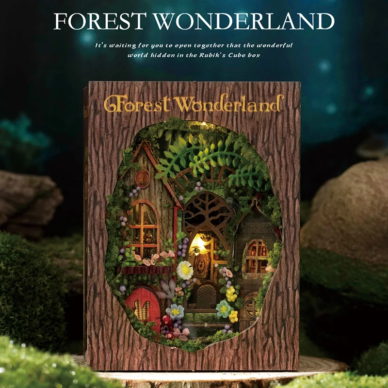 DIY Wooden Mini Box World Forest Wonderland Casa Doll Houses Miniature ...