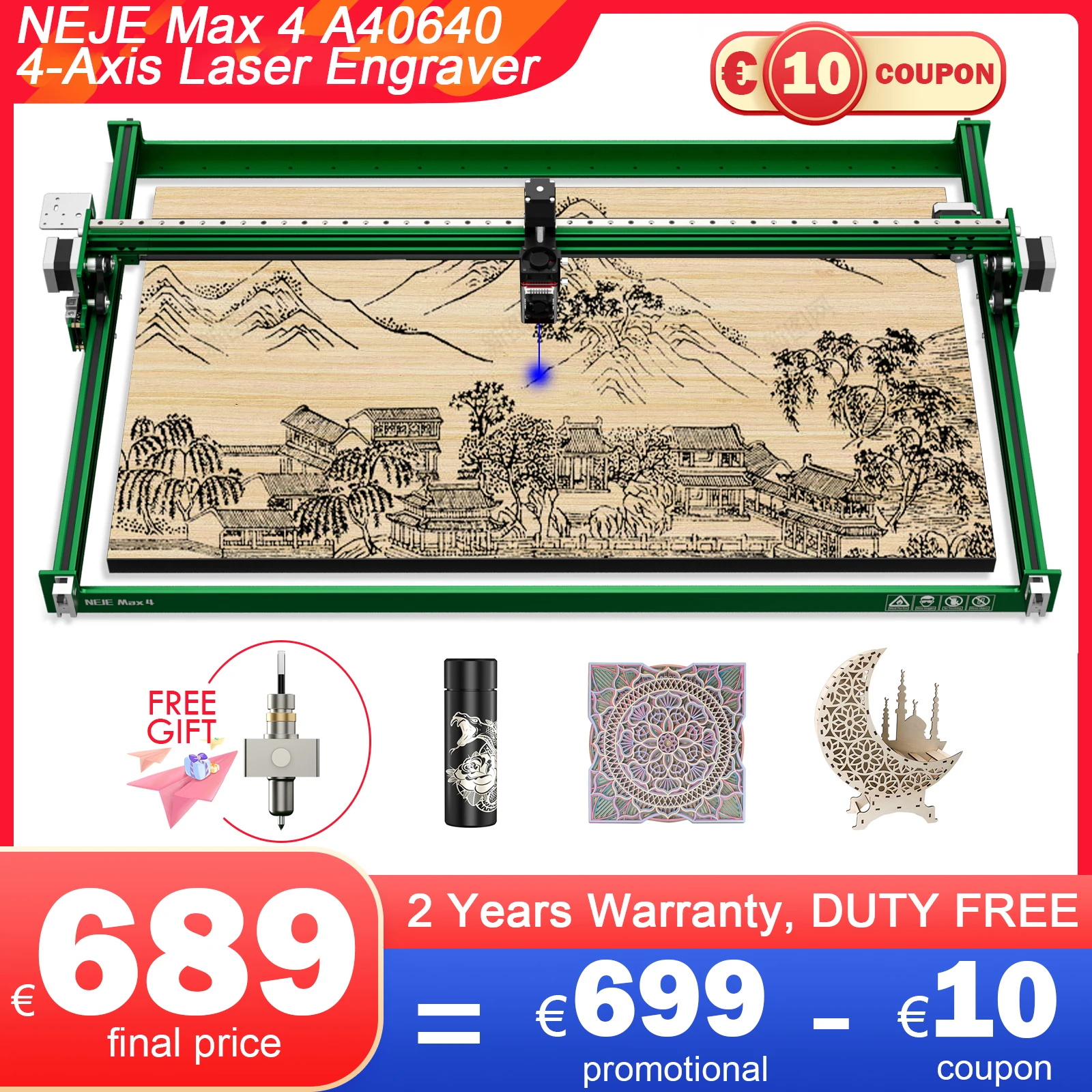 NEJE Max 4 A40640 Laser Engraver CNC Z Axis Control Laser Engraving ...
