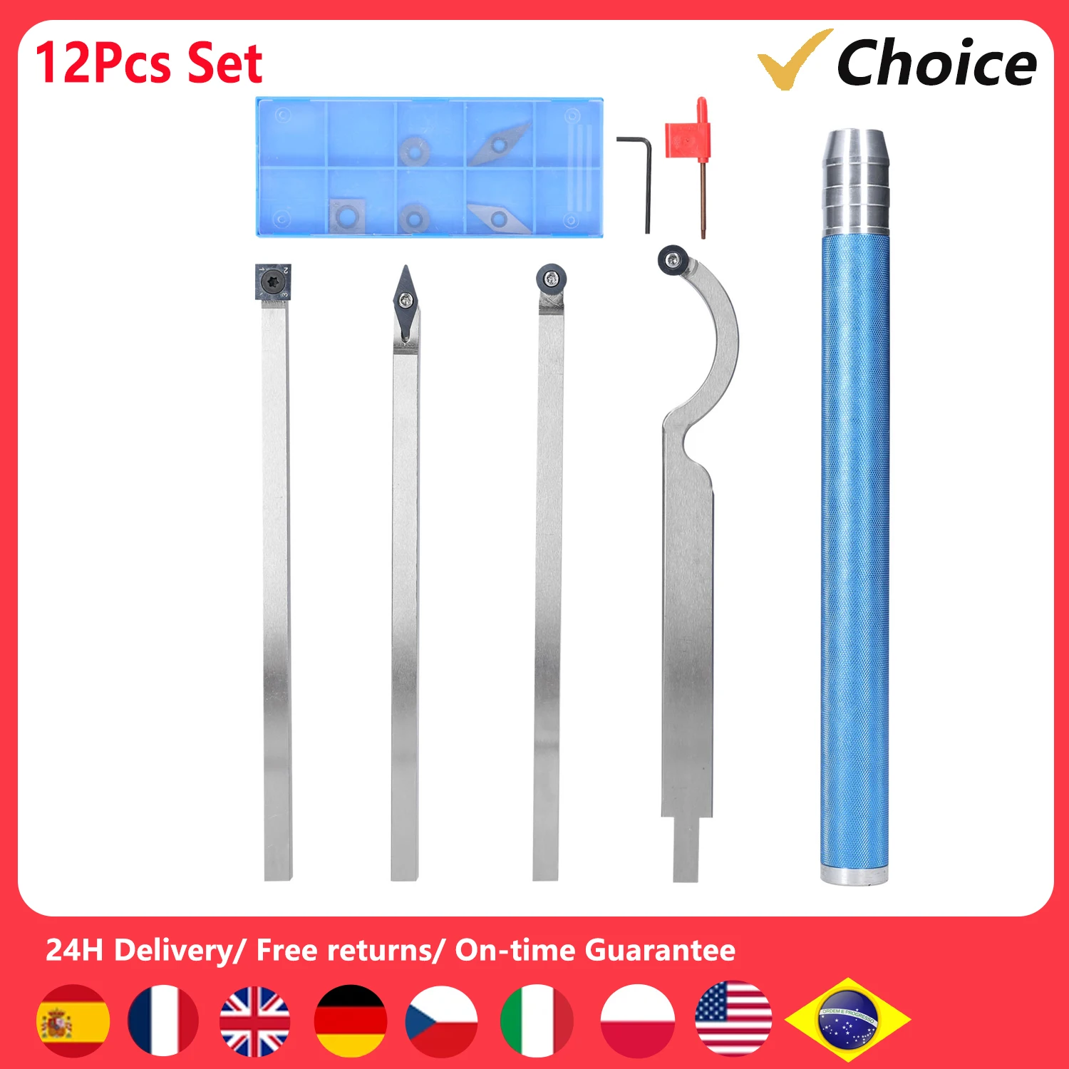 12Pcs-Set-High-Hardness-Metal-Lathe-Turning-Tool-Kit-Boring-Bar-Holder ...