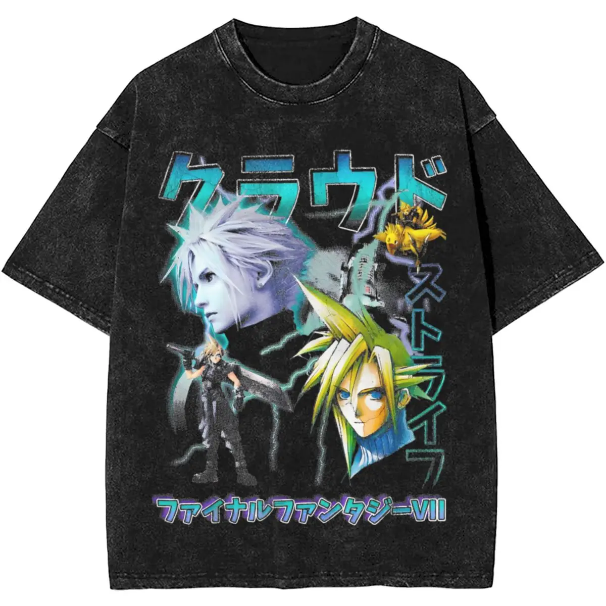 Cloud-Strife-Vintage-Final-Fantasy-7-Merch-Washed-T-Shirts-for-Men ...