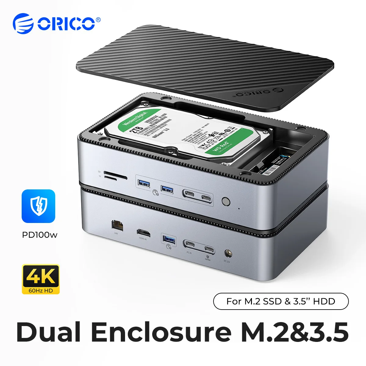 ORICO-Docking-Station-Deck-with-Dual-M-2-NVME-SSD-Case-3-5-Hard-Drive ...
