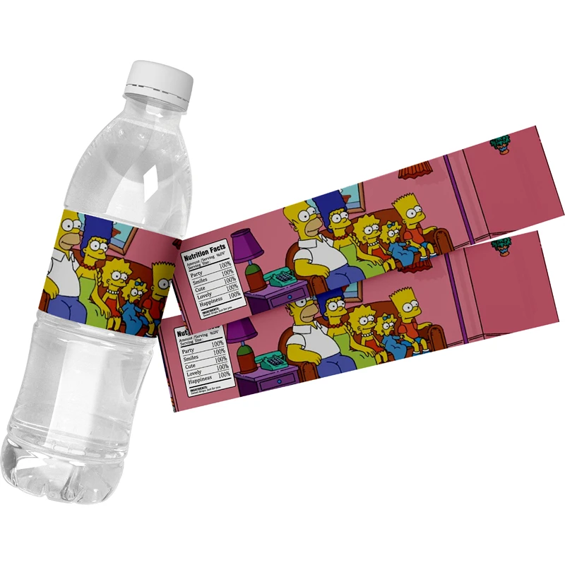 Shop Generic The Simpsons Party Mineral Water Bottle Labels Water ...