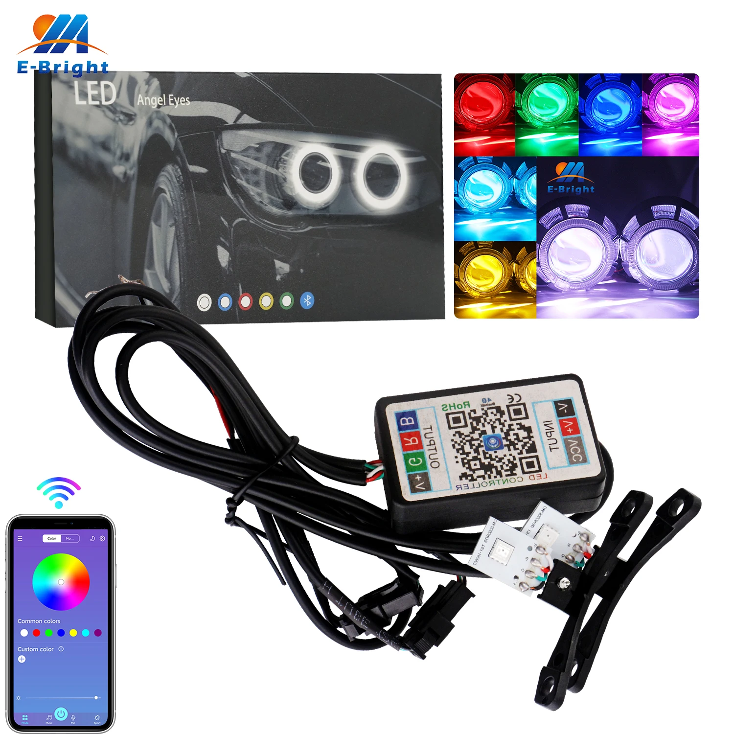 2PCS-Demon-Evil-Eyes-RGB-Angel-Eyes-Bluetooth-APP-Control-Car-Headlight ...