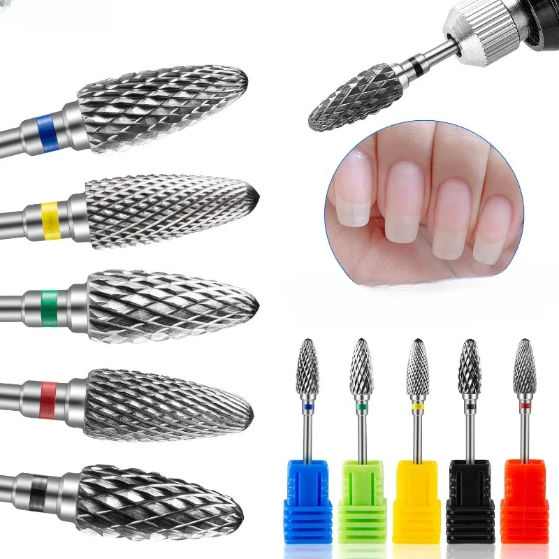 5-Size-Tungsten-Carbide-Nail-Drill-Bit-Rotary-Manicure-Cutters-Bits-for ...