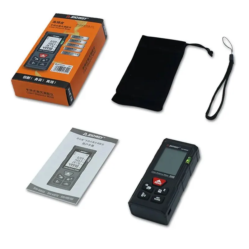 SNDWAY Laser Distance Meter 40M/50M/120M Digital Tape Measure Precision ...