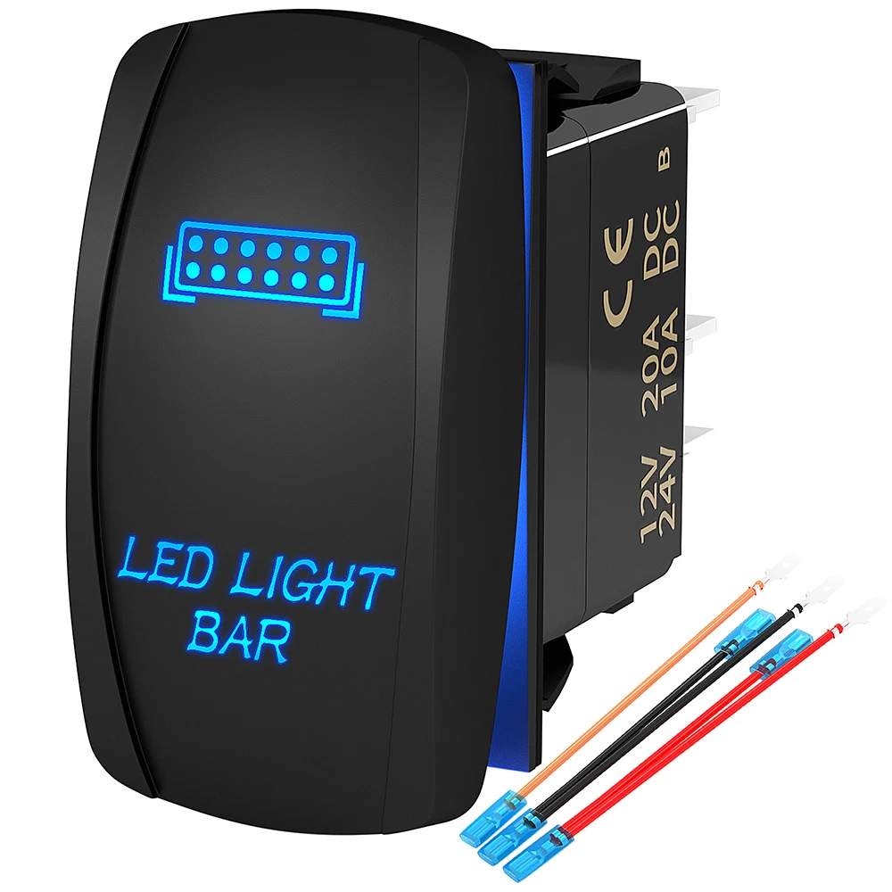 LED-Light-Bar-Switch-ON-Off-Laser-Waterproof-Marine-Rocker-Switch-12V ...