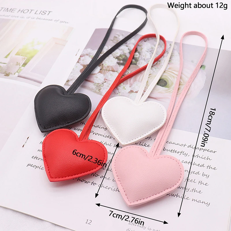 Heart Shaped PU Leather Keychain Fashion Cute Handmade Pendant Car ...