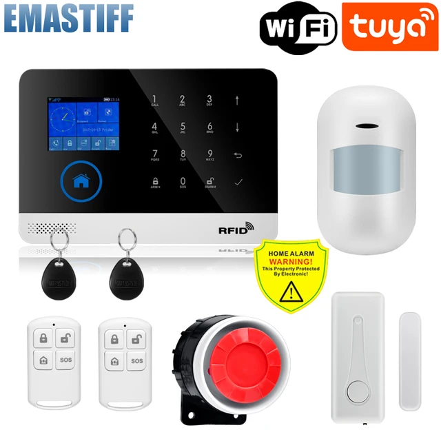 Wireless Tuya APP SIM GSM Home RFID Burglar Security LCD Touch Keyboard ...