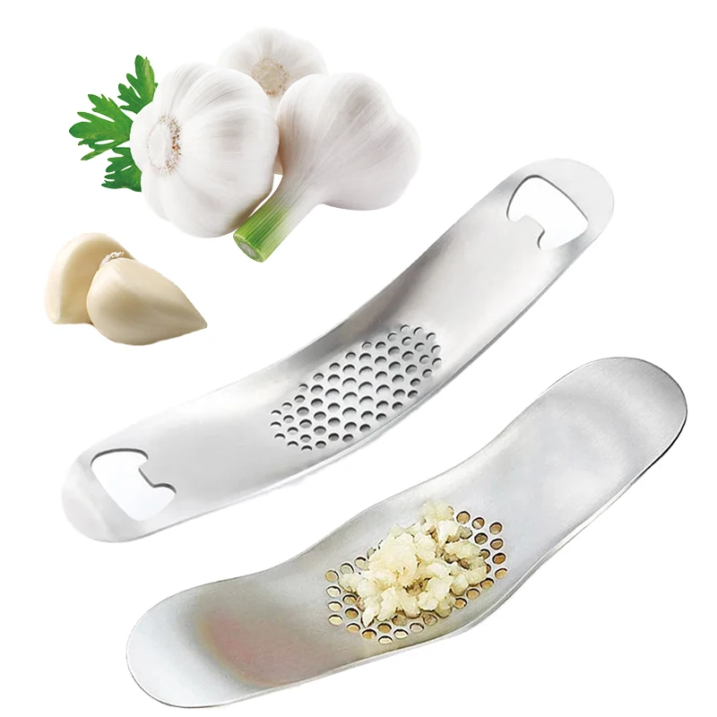 Kitchen gadget Curved Garlic Press Stainless Steel Multi function ...