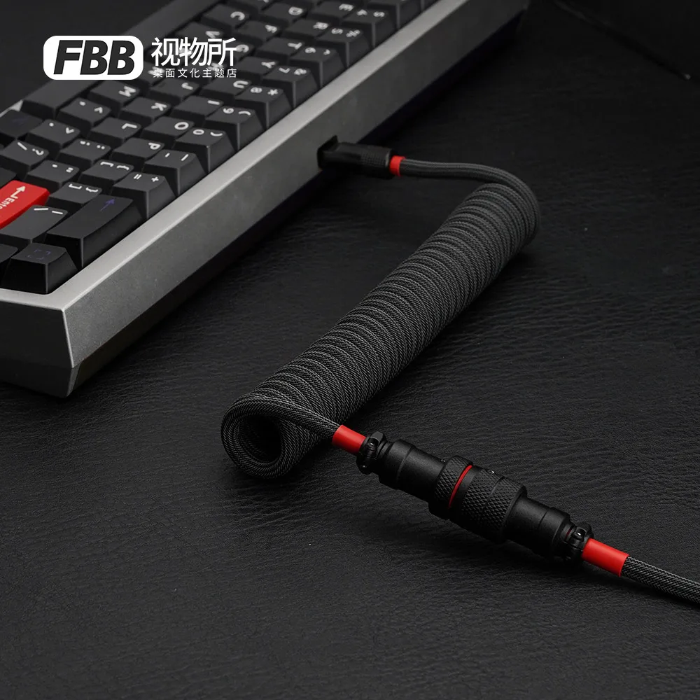 Cabo-USB-enrolado-personalizado-para-teclado-mec-nico-GX16-USB-para ...