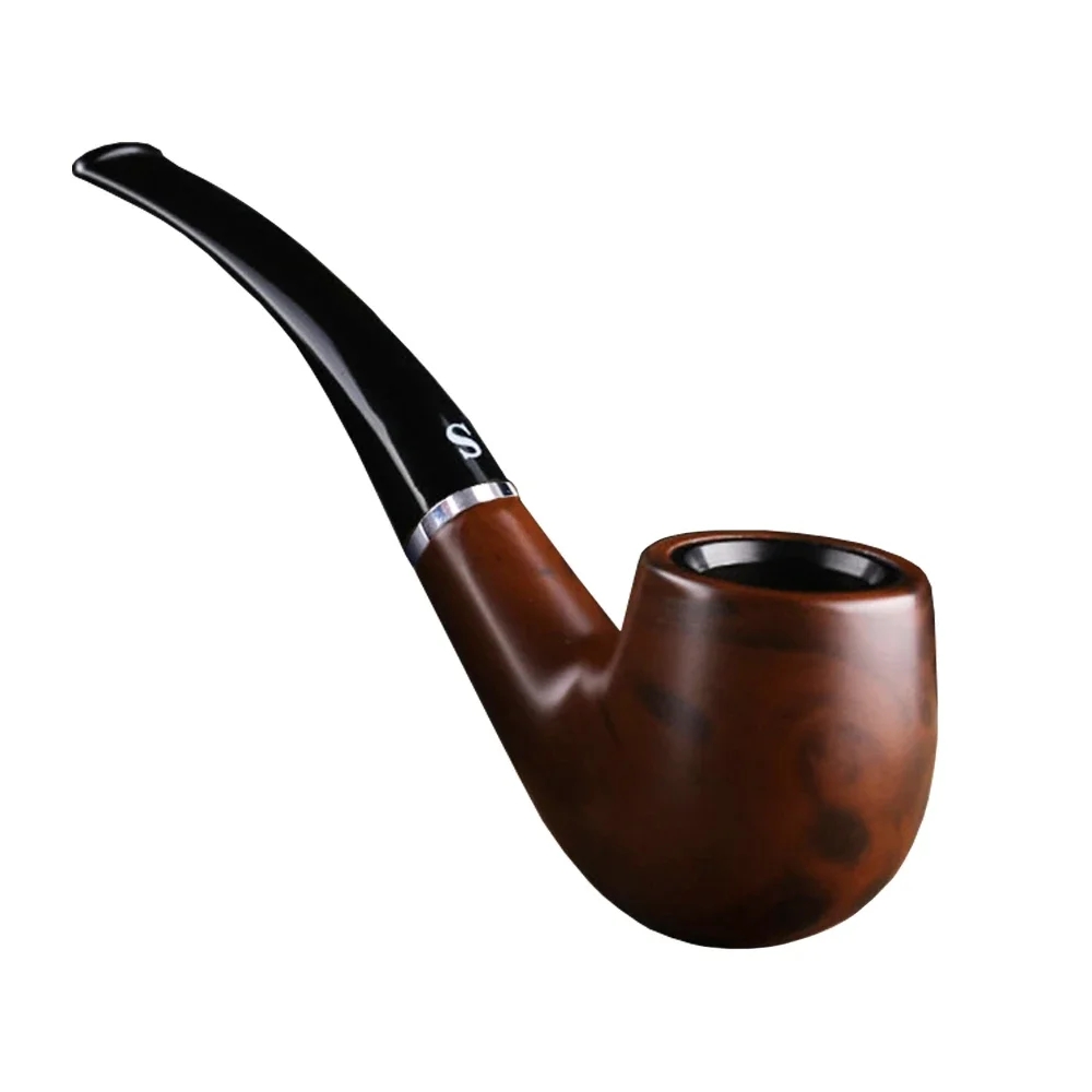 Solid-Wood-Resin-Smoking-Pipe-Circulating-Clean-Bend-Pipe-Cigarette ...