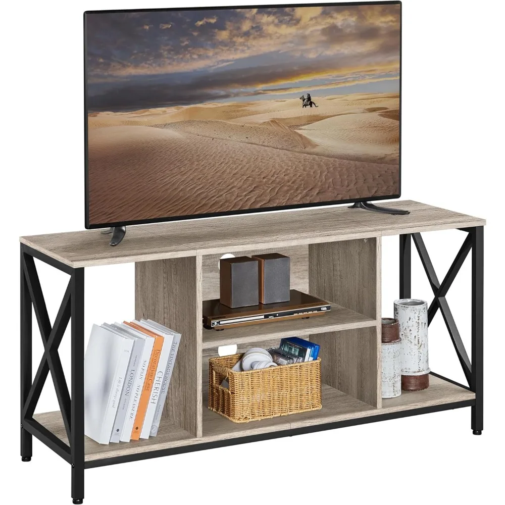 Industrial TV Stand for 55 Inch TV, Entertainment Center Media Console ...