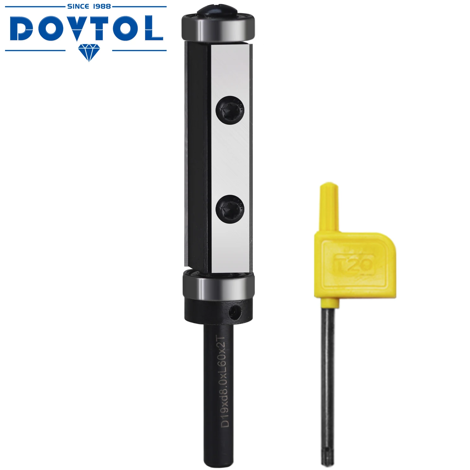 Flush-Trim-Router-Bit-8mm-Shank-Top-and-Bottom-Double-Bearings-Trimmer ...