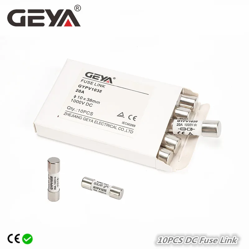 10PCS GEYA Solar DC 1000V PV Fuses Links 2A 6A 10A 15A 20A 25A 30A High ...