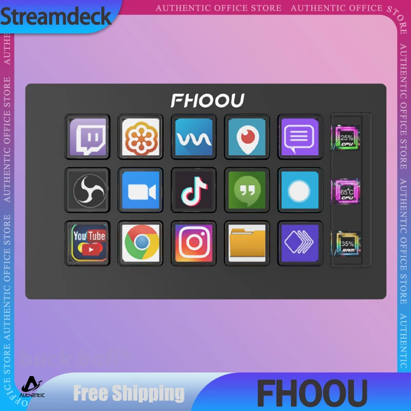 StreamDeck-Visual-Keyboard-LCD-Button-15Keys-Mini-Stream-Deck-Live ...