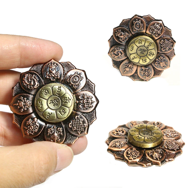 Lotus-Flower-Fidget-Spinner-Metal-Hand-Spinner-For-Autism-Rotation-Anti ...