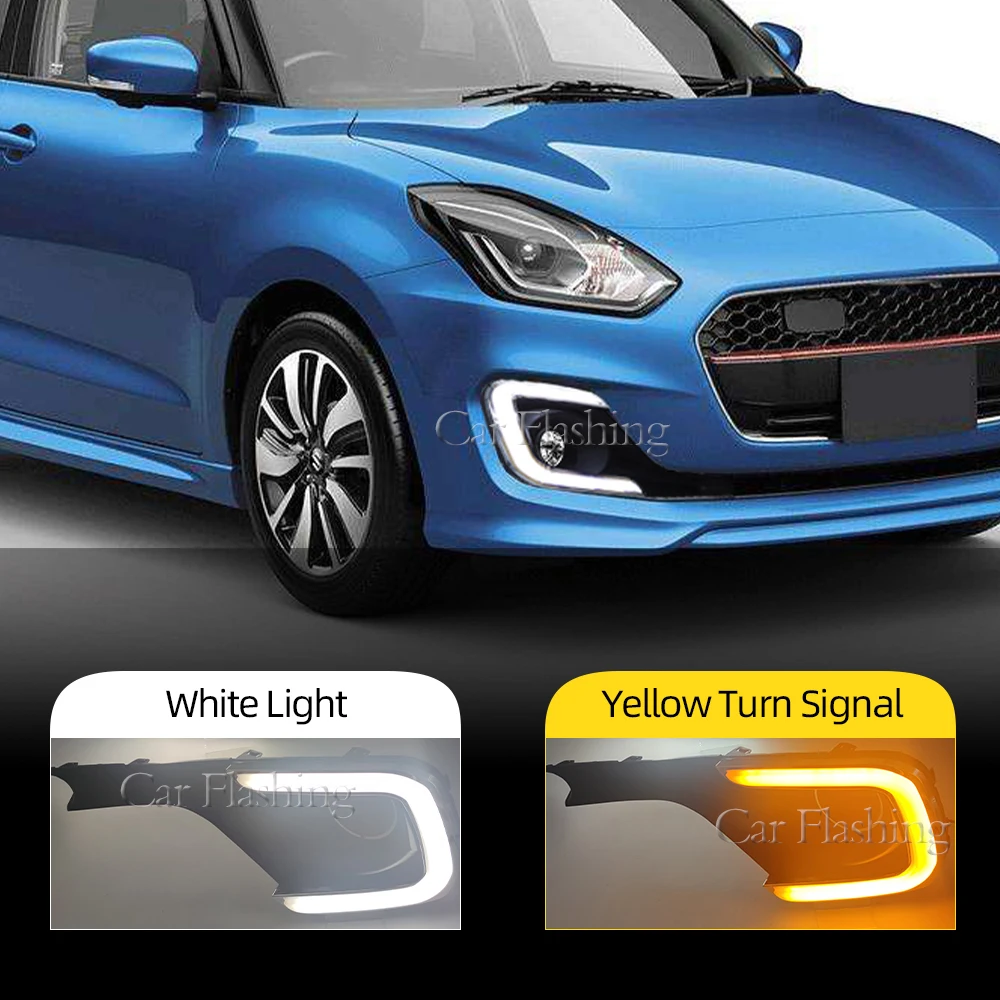 Car Front Fog Lights DRL For Suzuki Swift 2017-2023 Daytime running ...