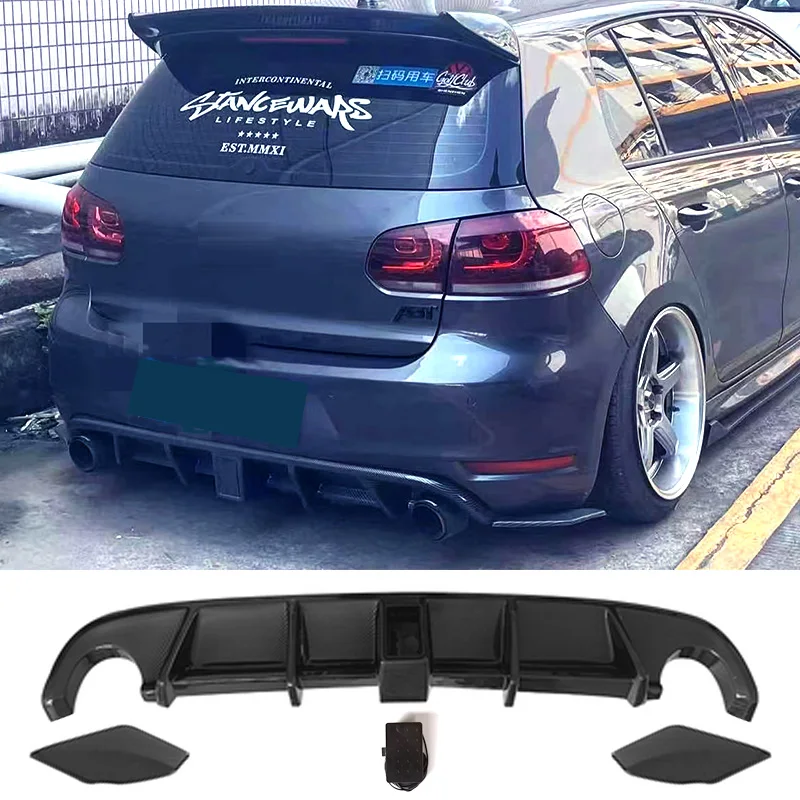 Carbon-Paint-Rear-Diffuser-for-Golf-MK6-GTI-2008-2013-Year-Glossy-Black ...
