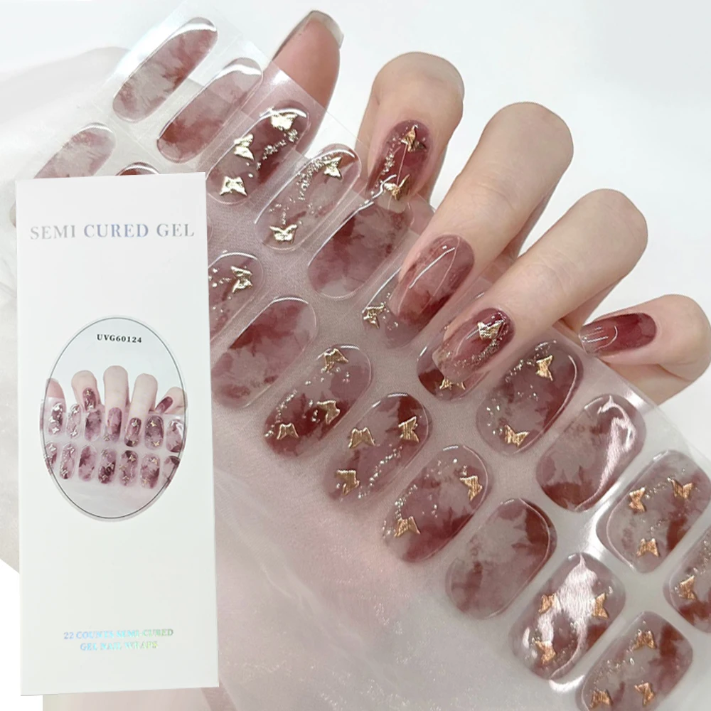 New-Semi-Cured-u-as-gel-uv-pegatinas-Nail-Strip-Sticker-UVLED-Lamp ...