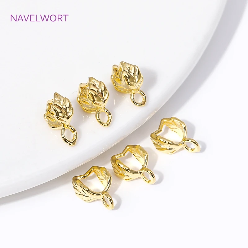 18K-Gold-Plated-Leaf-Shape-Clip-Pinch-Pendant-Bail-Brass-Clip-Bail ...