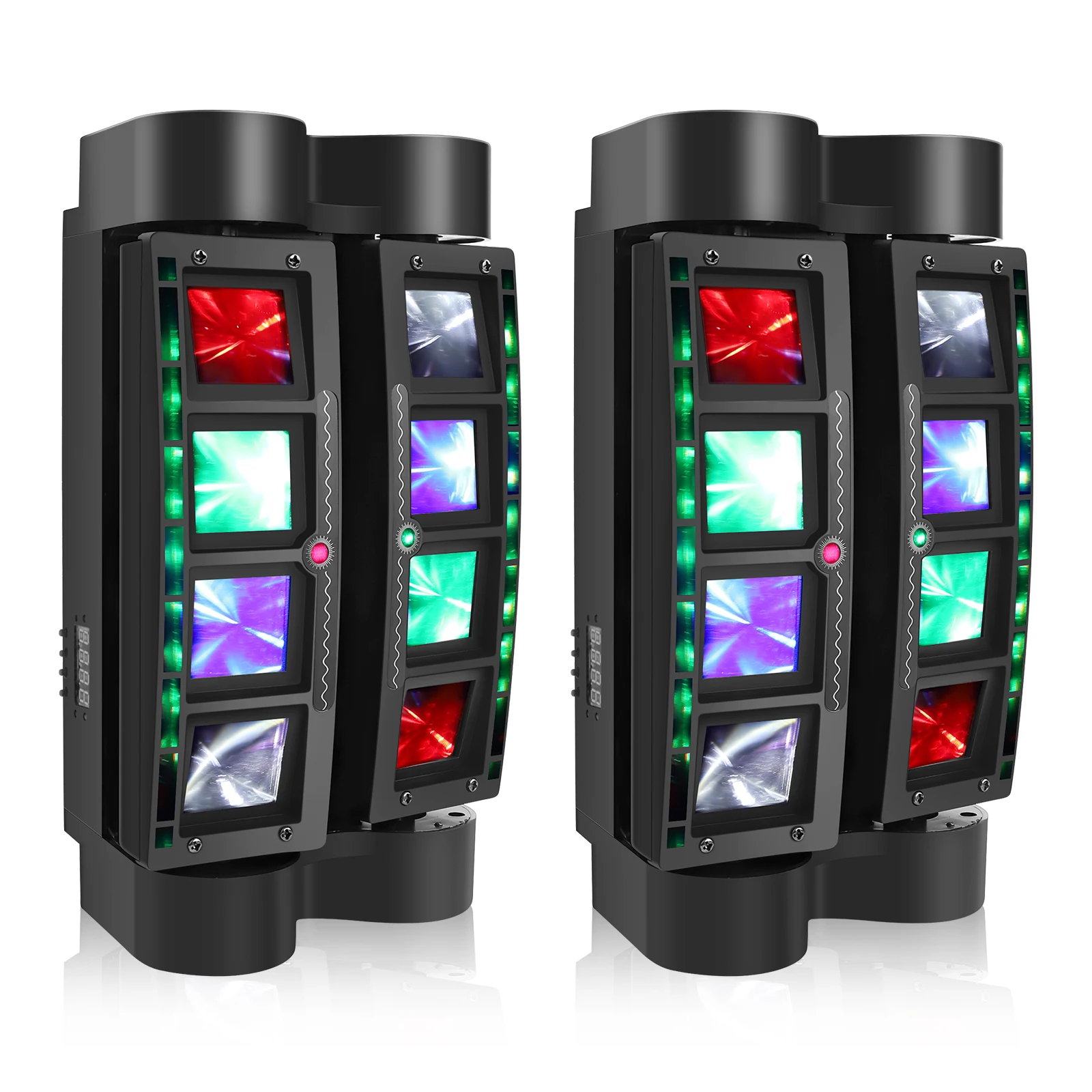 Fieryzeal 2PCS Mini Spider Moving Head Light 60W RGBW LED Beam Spider ...