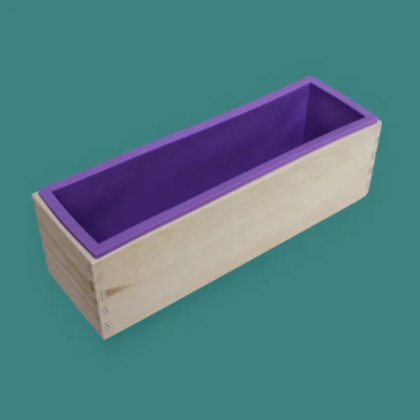 1200ml Rectangle Soap Making Silicone Mold Wood Box and Cover DIY Soap ...